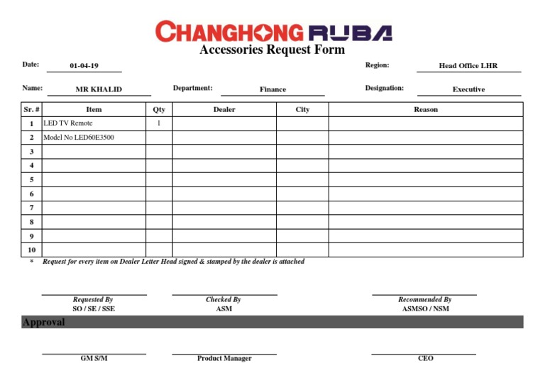 Remote Request Form | PDF