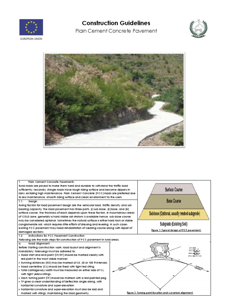 Guidelines of PCC Pavement | PDF | Road | Road Surface