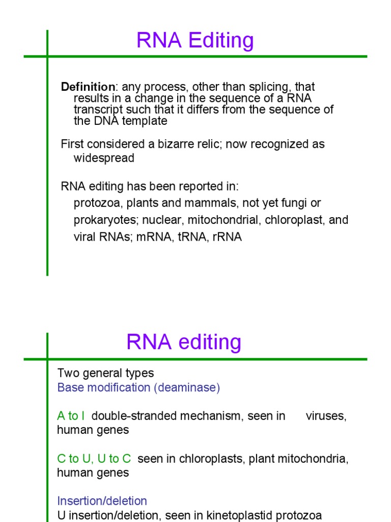 Rna Editing | PDF | Rna | Messenger Rna