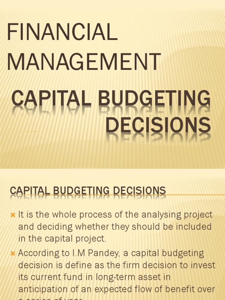Types of Capital Budgeting Decision | PDF
