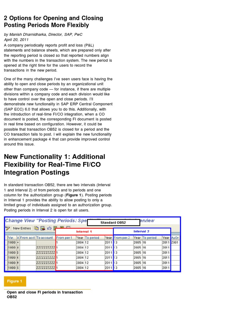 Opening and Closing Posting Periods More Flexibly PDF | PDF ...