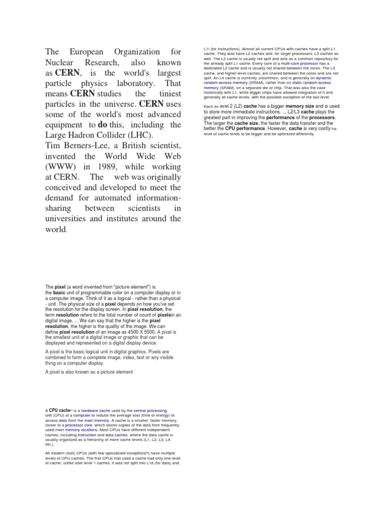 An Overview of CPU Cache Levels and Organization | PDF | Cpu Cache | Central Processing Unit
