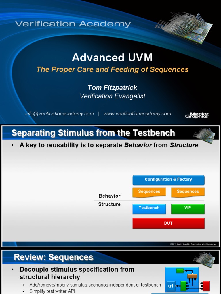 The Proper Care and Feeding of UVM Sequences PDF | PDF | Digital ...