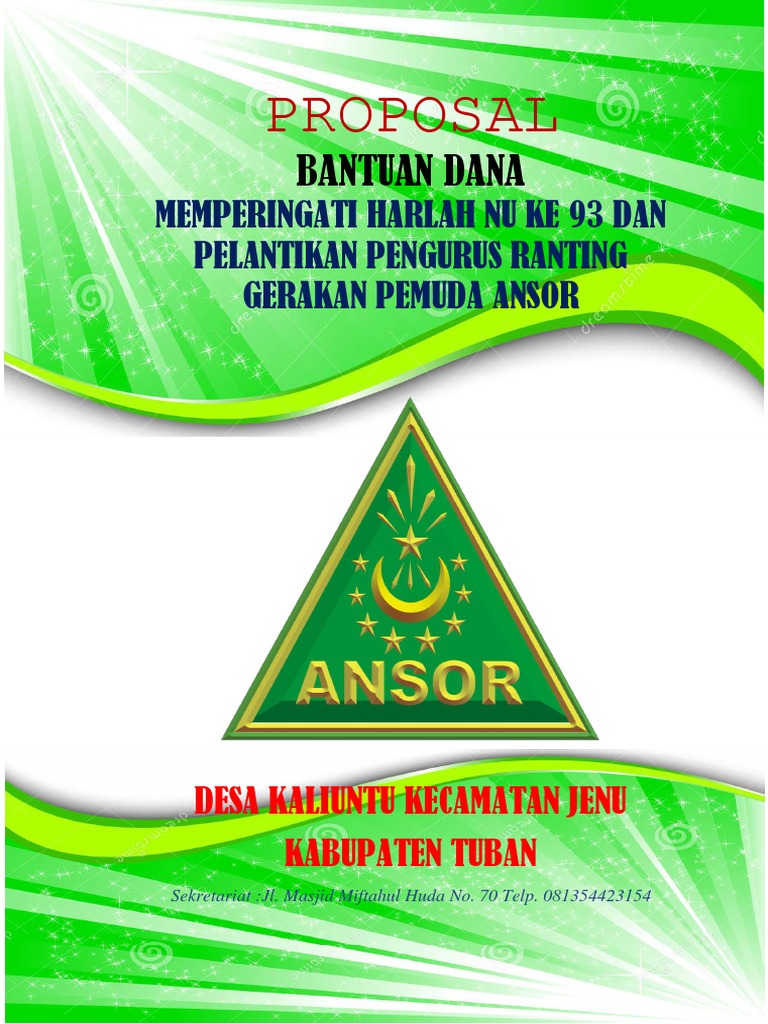 Proposal Harlah Nu & Pelantikan Ansor Kaliuntu | PDF
