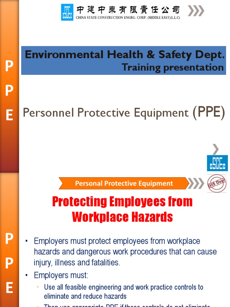 CSCEC-PPE Training PDF | PDF | Glove | Personal Protective Equipment
