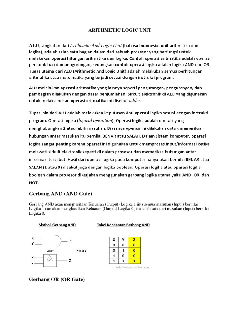 Arithmetic Logic Unit | PDF