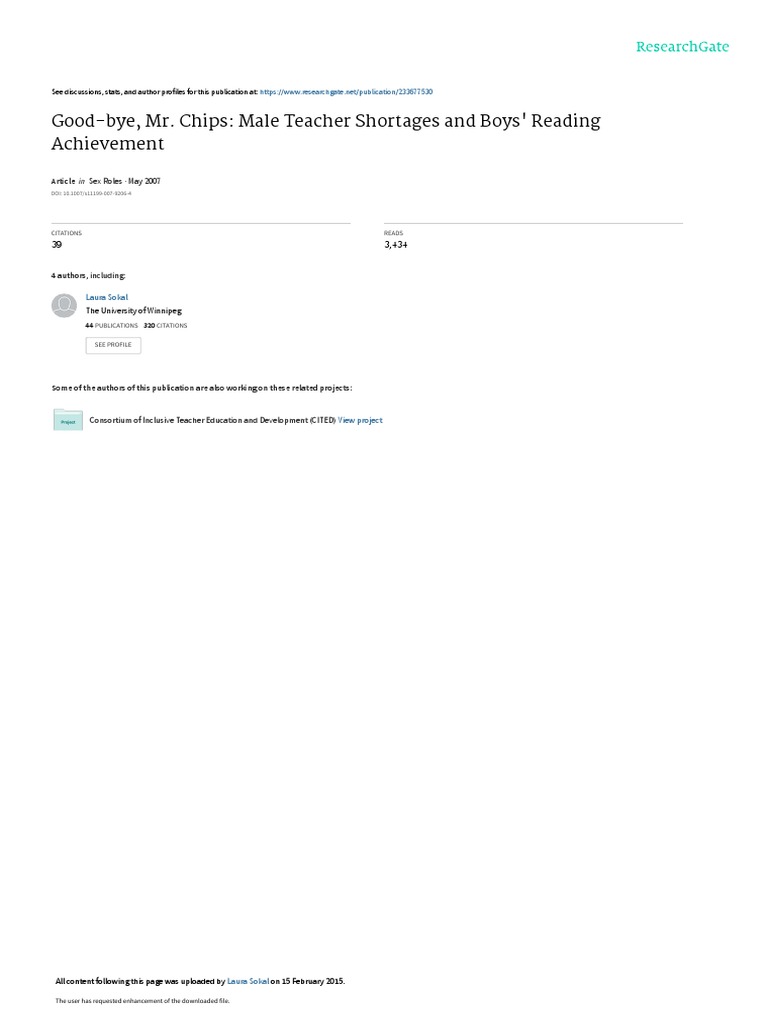 Goodbye MR Chips | PDF | Gender Role | Reading Comprehension