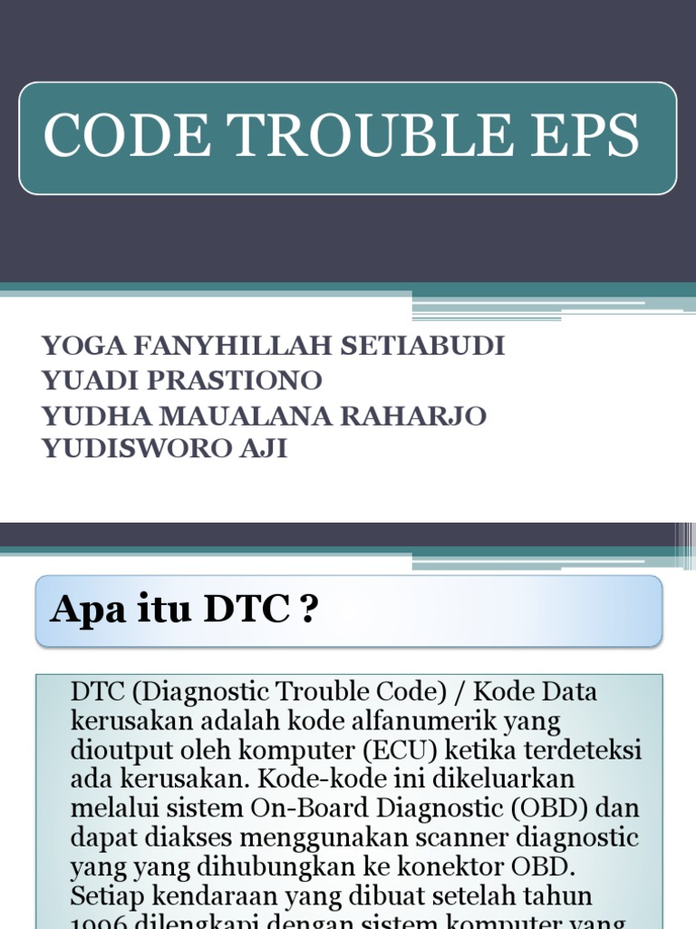 Kode DTC dan Diagnosa EPS Mobil | PDF