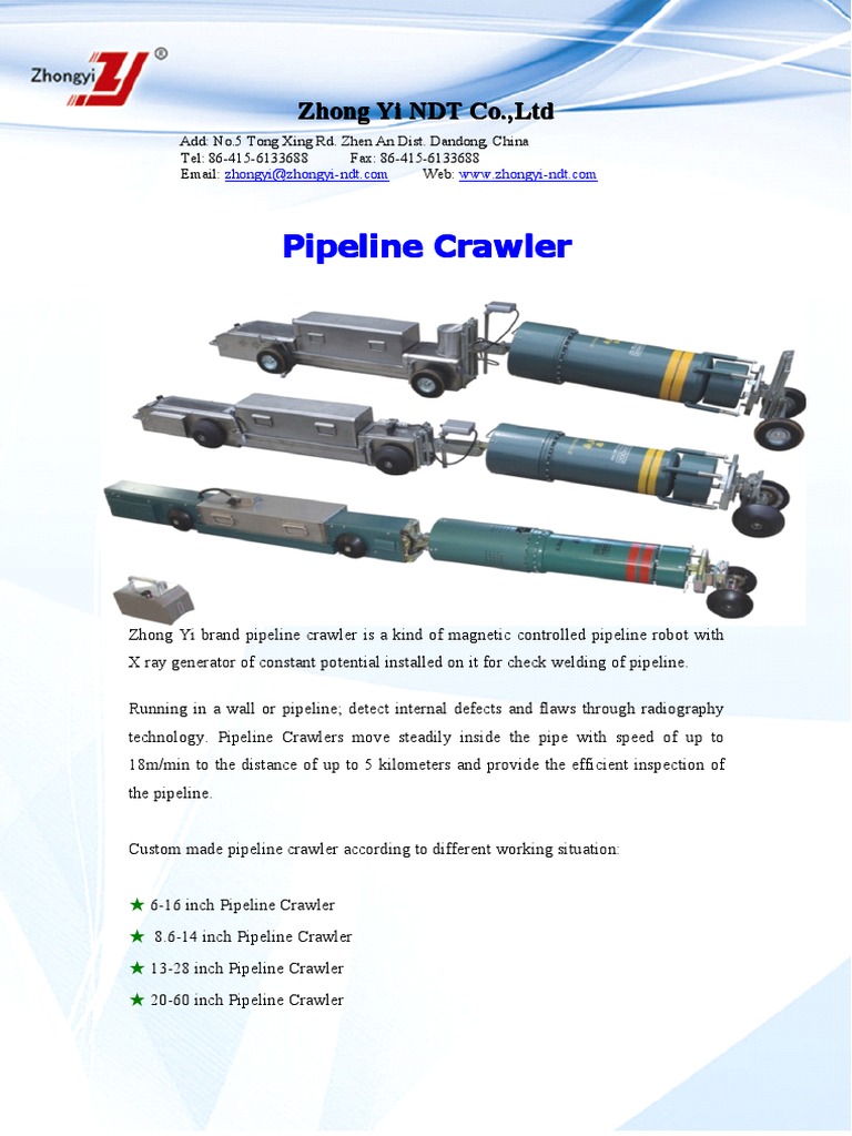 Pipeline Crawler PDF | PDF | Electric Generator | Pipeline Transport