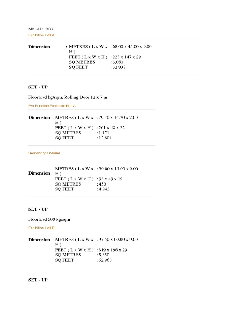 Dimension: Metres (L X W X: Main Lobby | PDF | Buildings And Structures ...