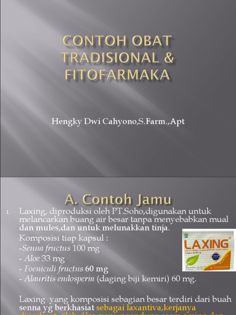 Contoh Obat Tradisional & Fitofarmaka | PDF