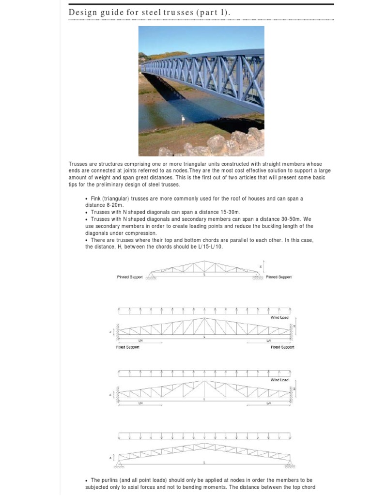 Steel Truss Design Guide: Basics & Specs | PDF | Truss | Structural ...