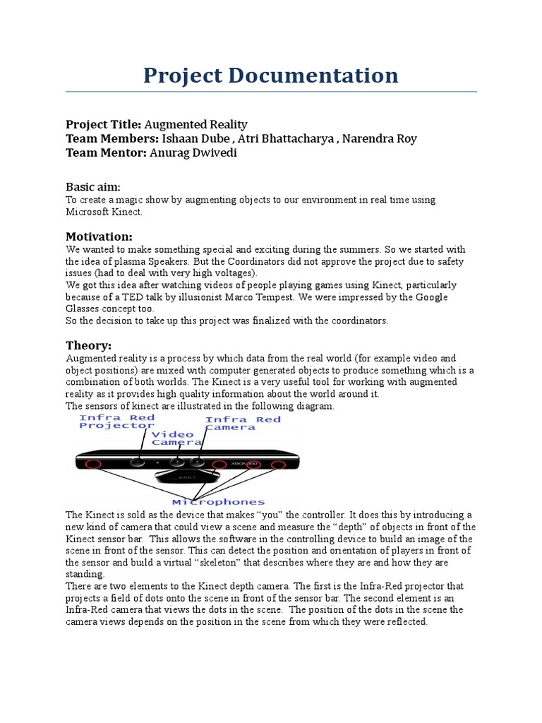 Project Documentation for 'Augmented Reality Magic Show': Tracking Body ...