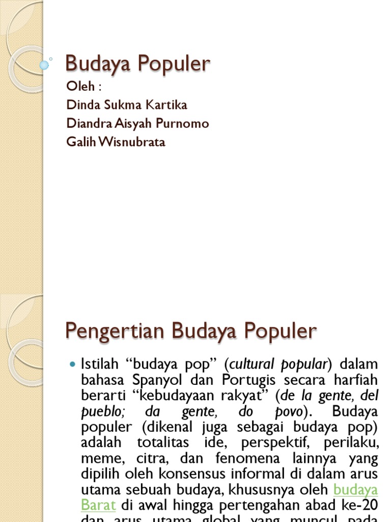 Budaya Populer | PDF