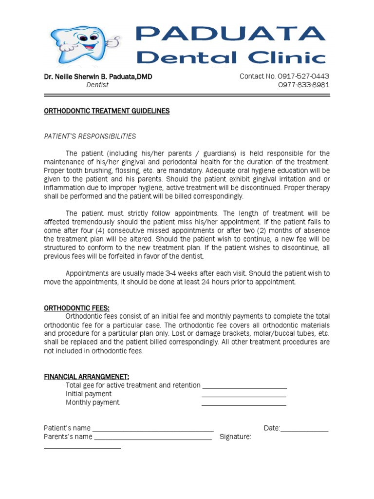Dental Payment Plan Agreement Template