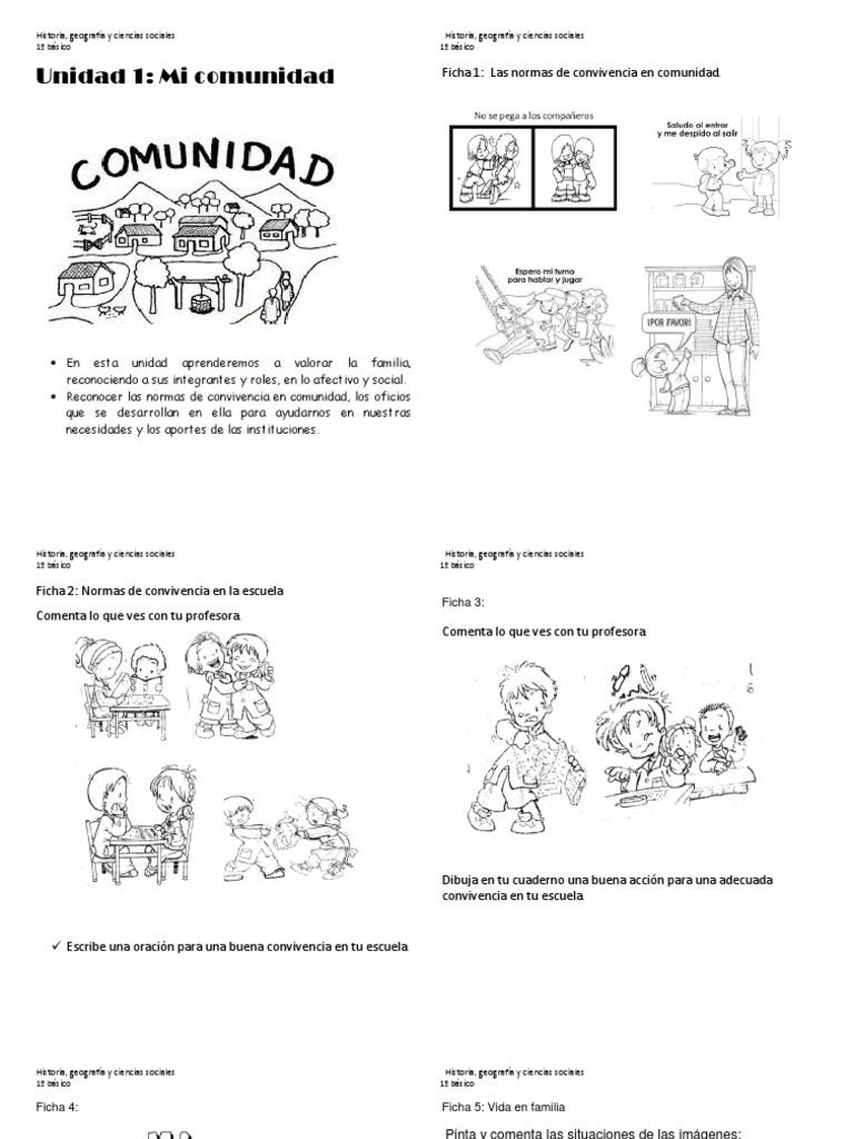 Fichas 1º Historia Unidad 2 Mi Comunidad | PDF | Science | Ciencia ...