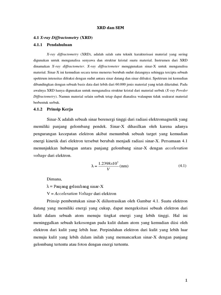 XRD Dan SEM | PDF
