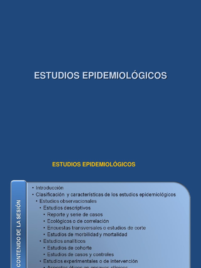 Estudios-epidemiológicos.pdf | Estudio de cohorte | Ensayo clínico