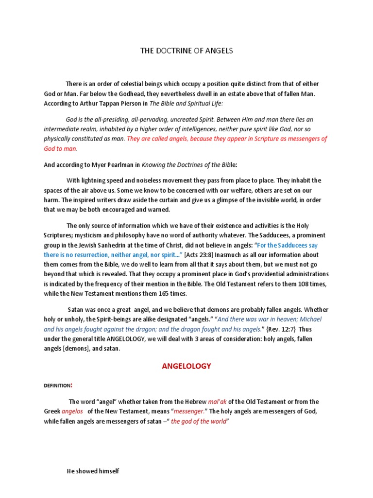 Doctrine of Angels | PDF | Angel | Heaven