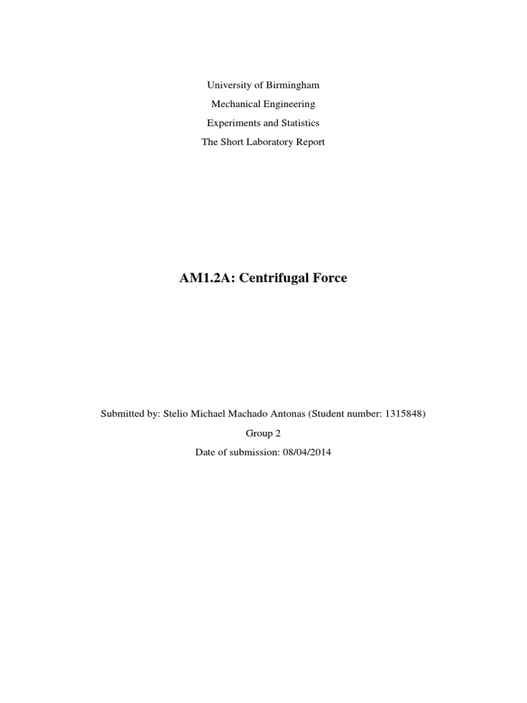 Centrifugal Force | PDF | Acceleration | Force