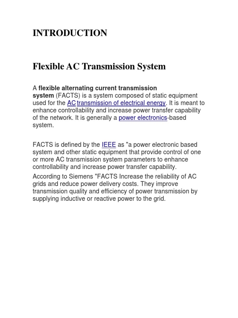 Flexible AC Transmission System | PDF | Inductor | Capacitor