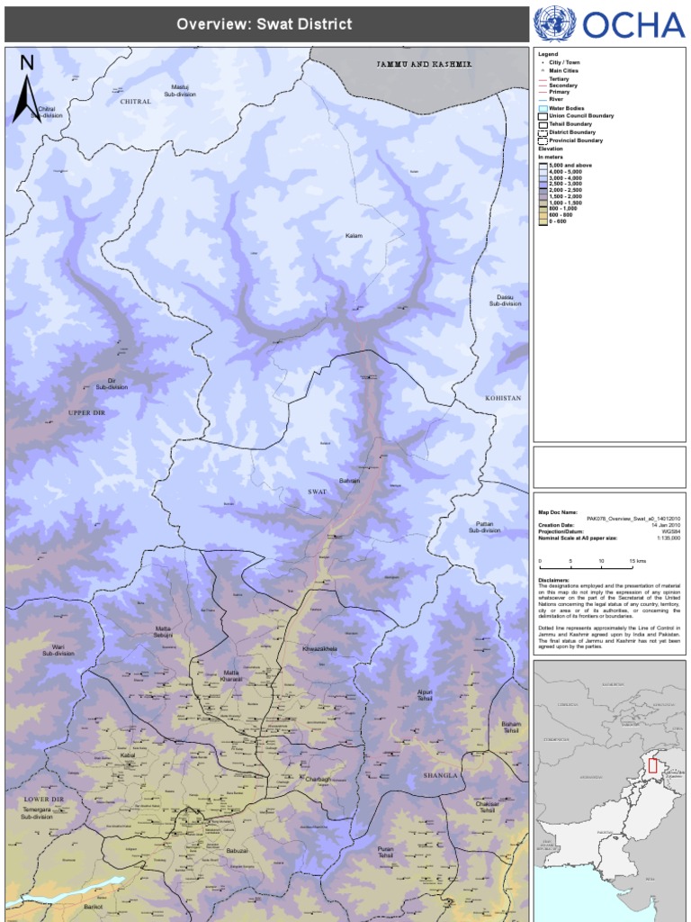 Swat District Overview Map | PDF | Geodesy | Geography