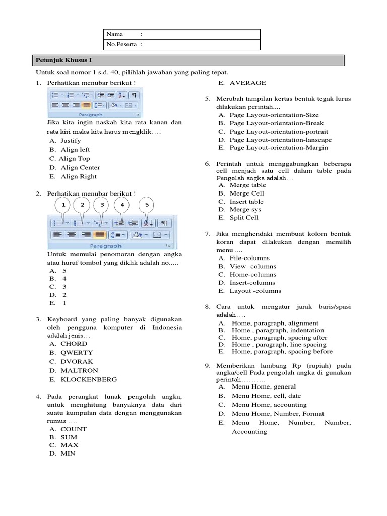 Soal Usbn Simkomdig | PDF