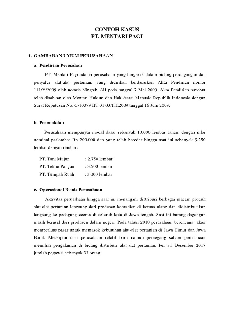 CONTOH KASUS Auditing 2 | PDF | Hukum