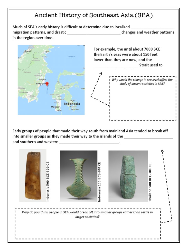 Guidednotes Historyofsea | PDF | Southeast Asia | Archaeology