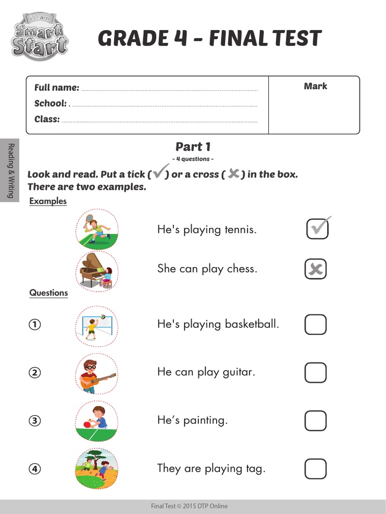 I-Learn Smart Start Grade 4 Final - Reading & Writing Test - Final PDF ...