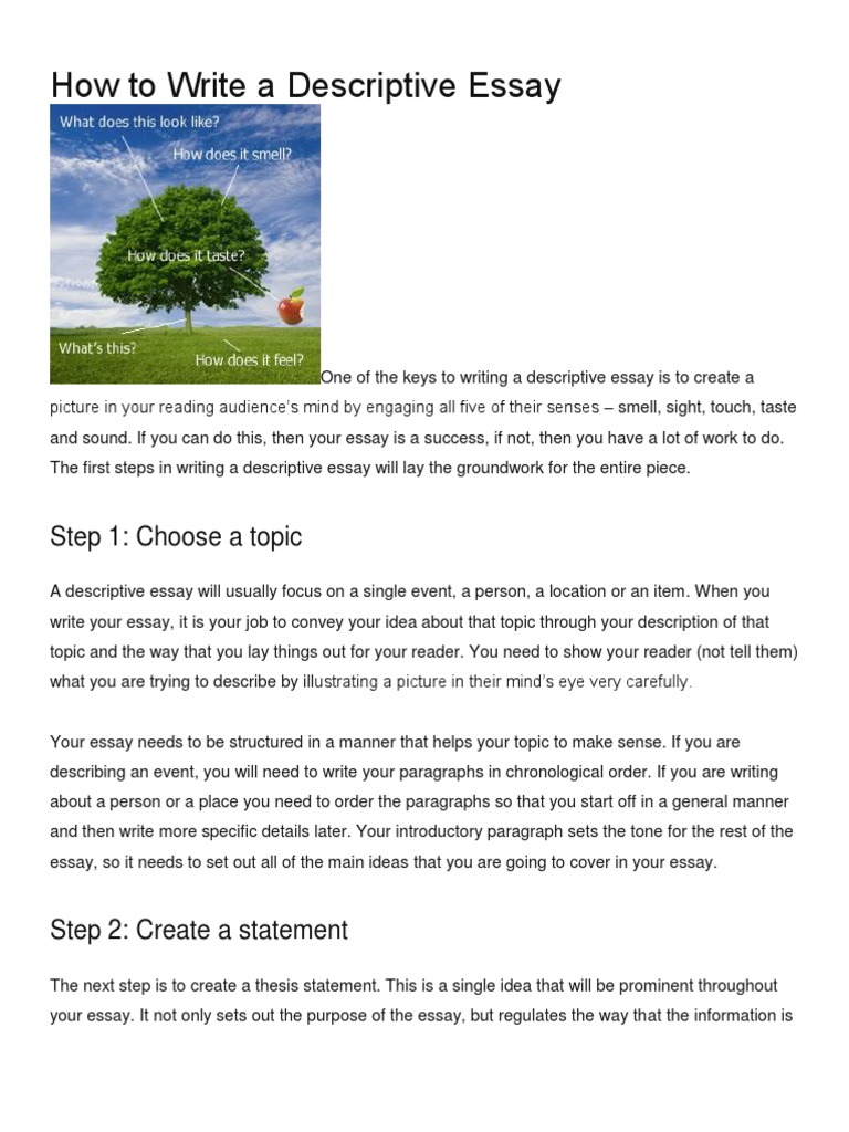 How To Write A Descriptive Essay | PDF | Essays | Cognitive Science