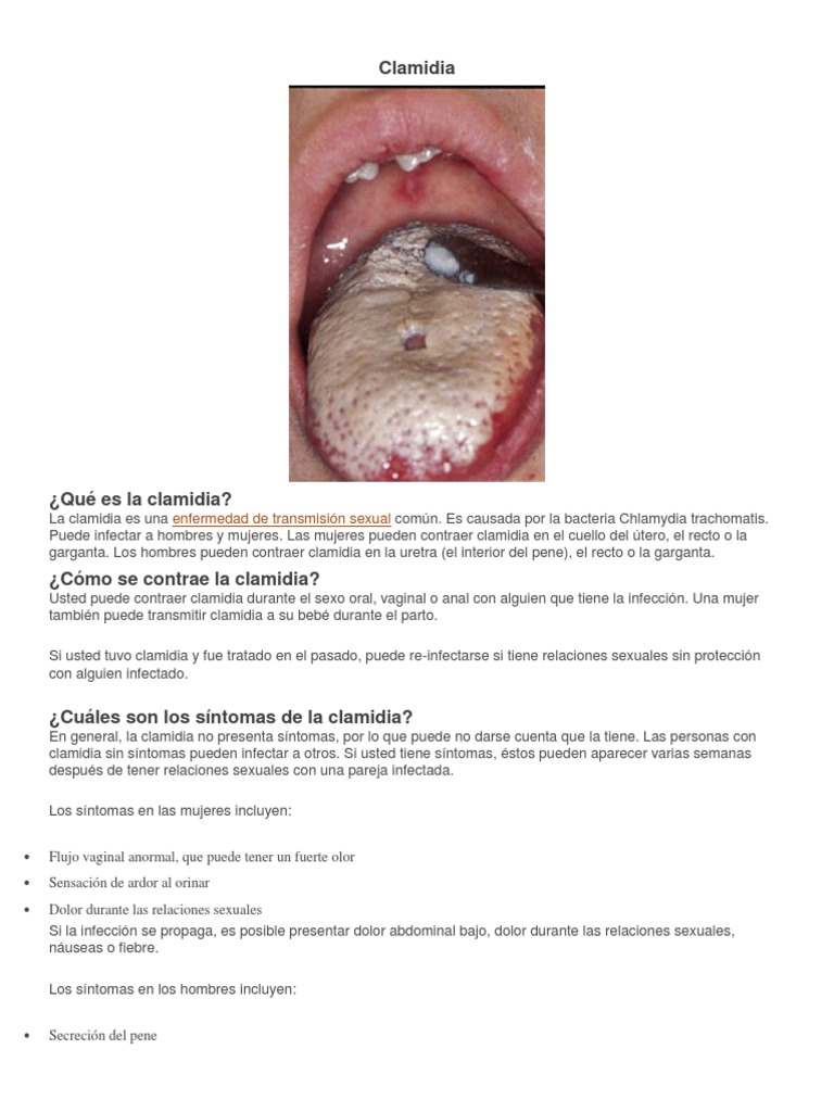 Síntomas y tratamiento de la clamidia | PDF | Herpes Simple | Infección ...