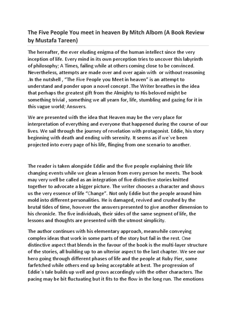 The Five People You Meet in Heaven | PDF | Metaphysics