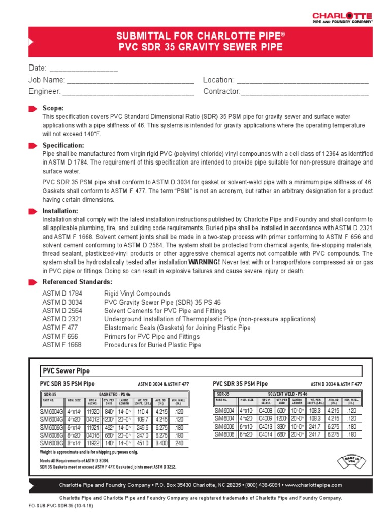 PVC Gravity Sewer Pipe | PDF | Plumbing | Polyvinyl Chloride