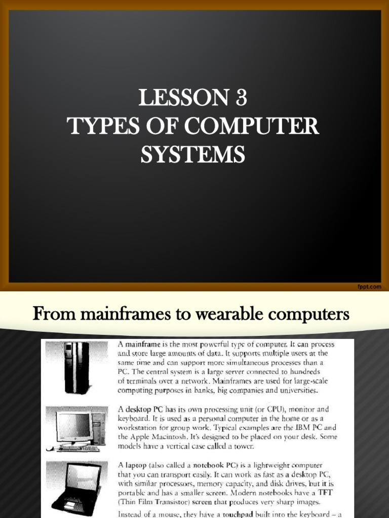 Types of Computer Systems Guide | PDF | Games & Activities | Computers