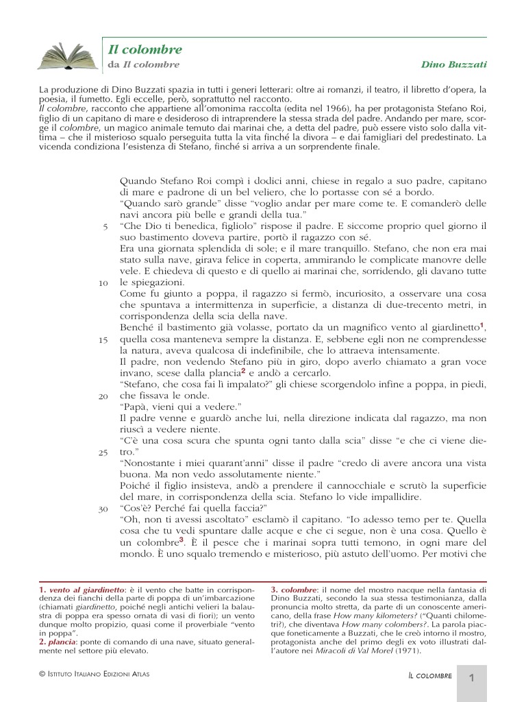 Il Colombre. Dino Buzzati | PDF