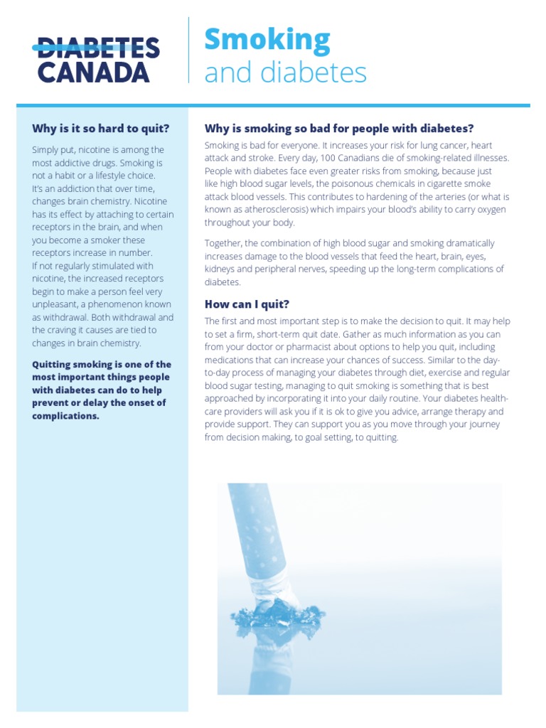 Smoking and Diabetes | PDF | Nicotine | Smoking Cessation