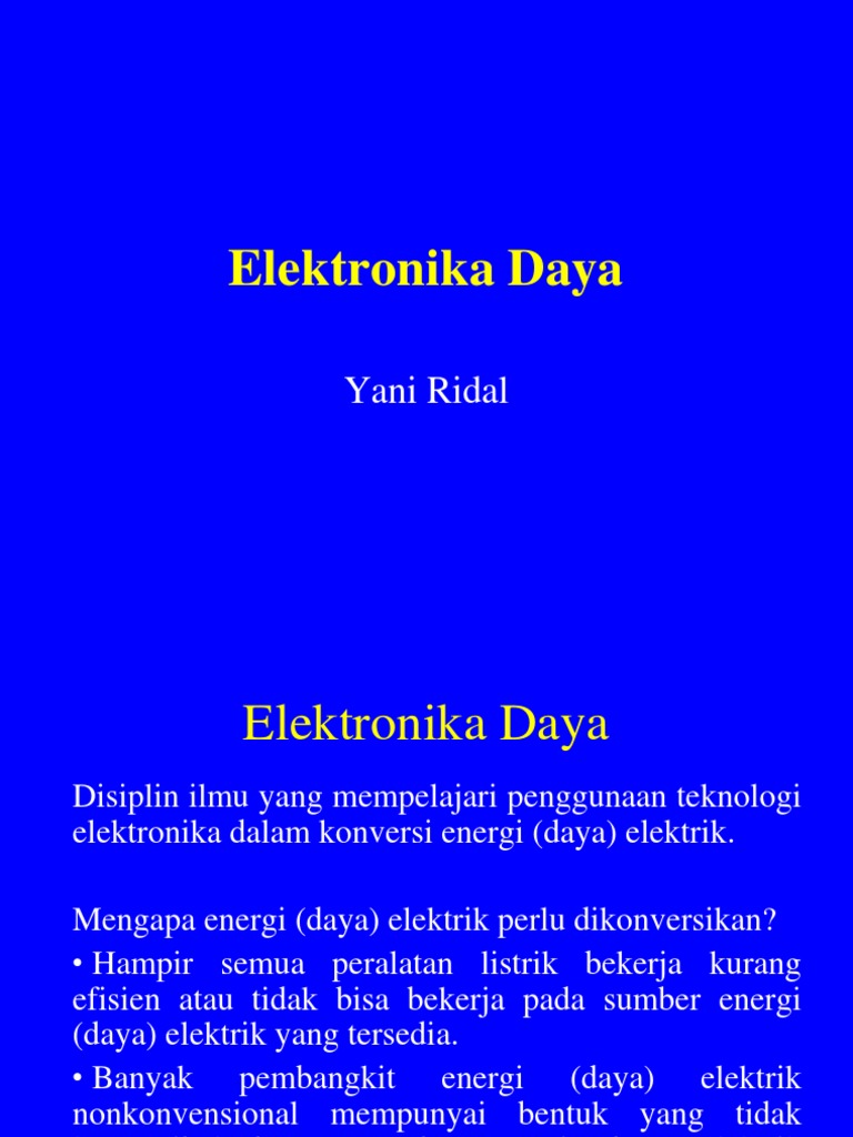 Konversi Energi dalam Elektronika Daya | PDF | Power Electronics ...