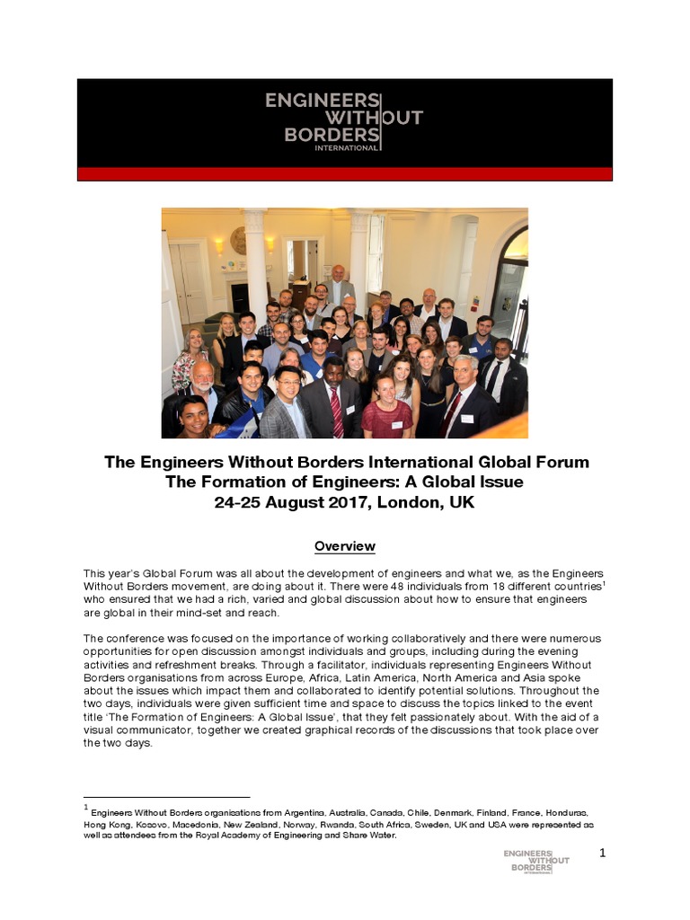 EWB Global Forum 2017 Report | PDF | Engineering | Conversation