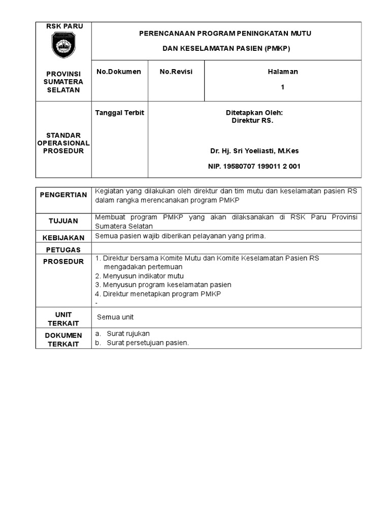 Sop Perencanaan Program PMKP | PDF