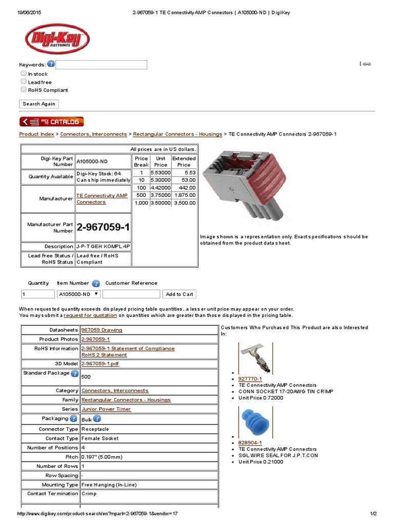 AMP Connector | PDF | Electrical Connector | Electrical Engineering