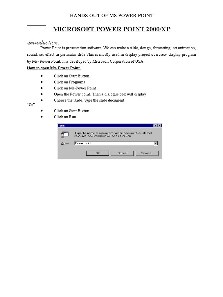 Microsoft Power Point 2000/Xp | PDF | Microsoft Power Point ...