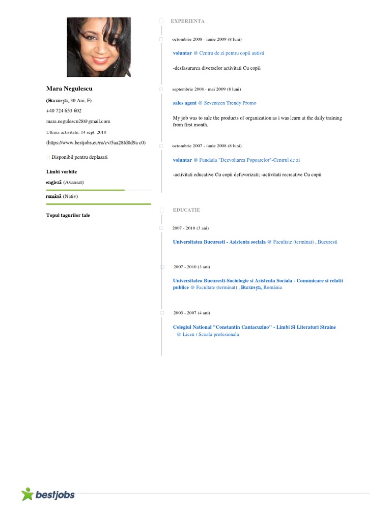 CV Mara Negulescu | PDF