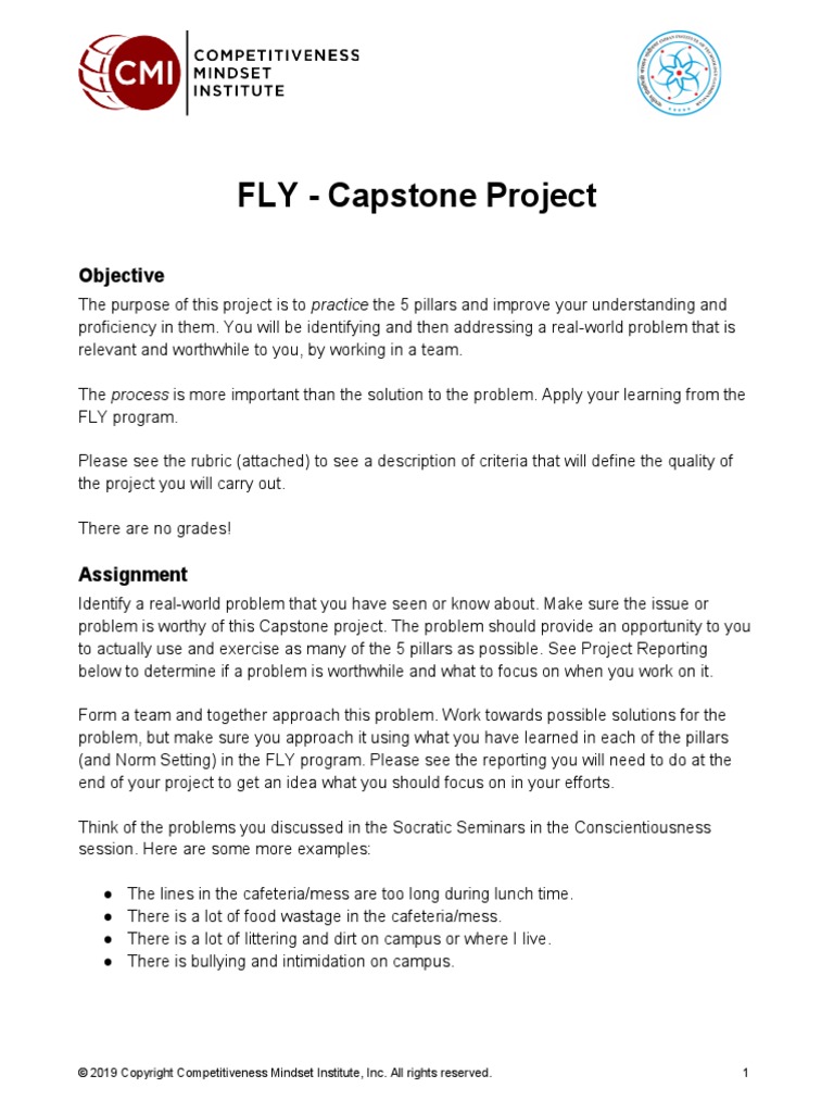 Fly - Capstone Project: Objective | Download Free PDF | Rubric ...