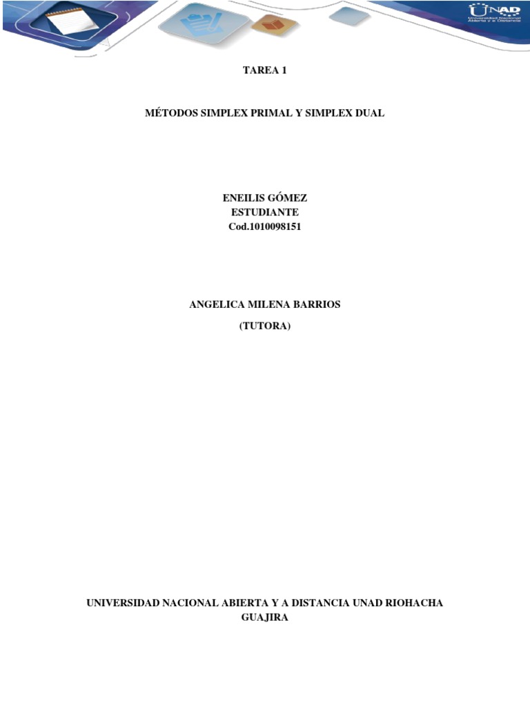 Métodos Simplex Primal y Dual en Ejercicios | PDF | Matemáticas ...