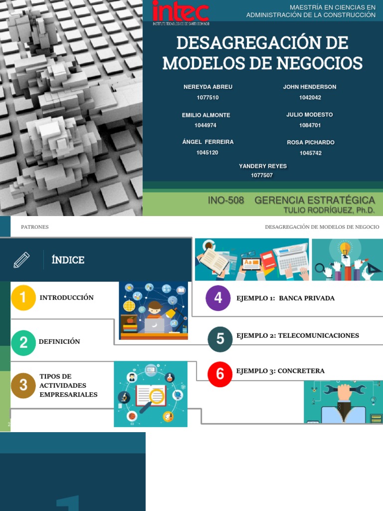 Desagregacion de Modelos de Negocio | Hormigón | Innovación