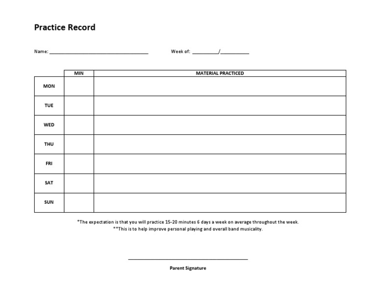 Practice Records Blank | PDF