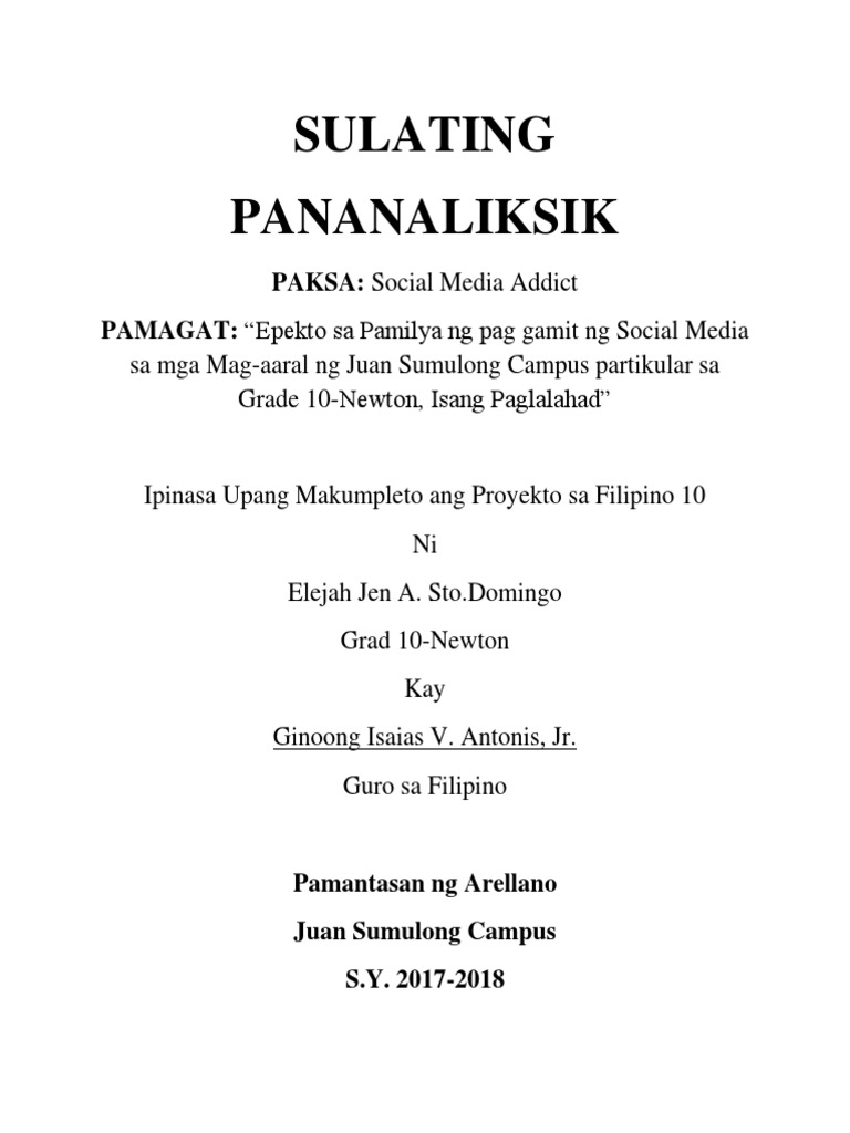 Sulating Pananaliksik | PDF