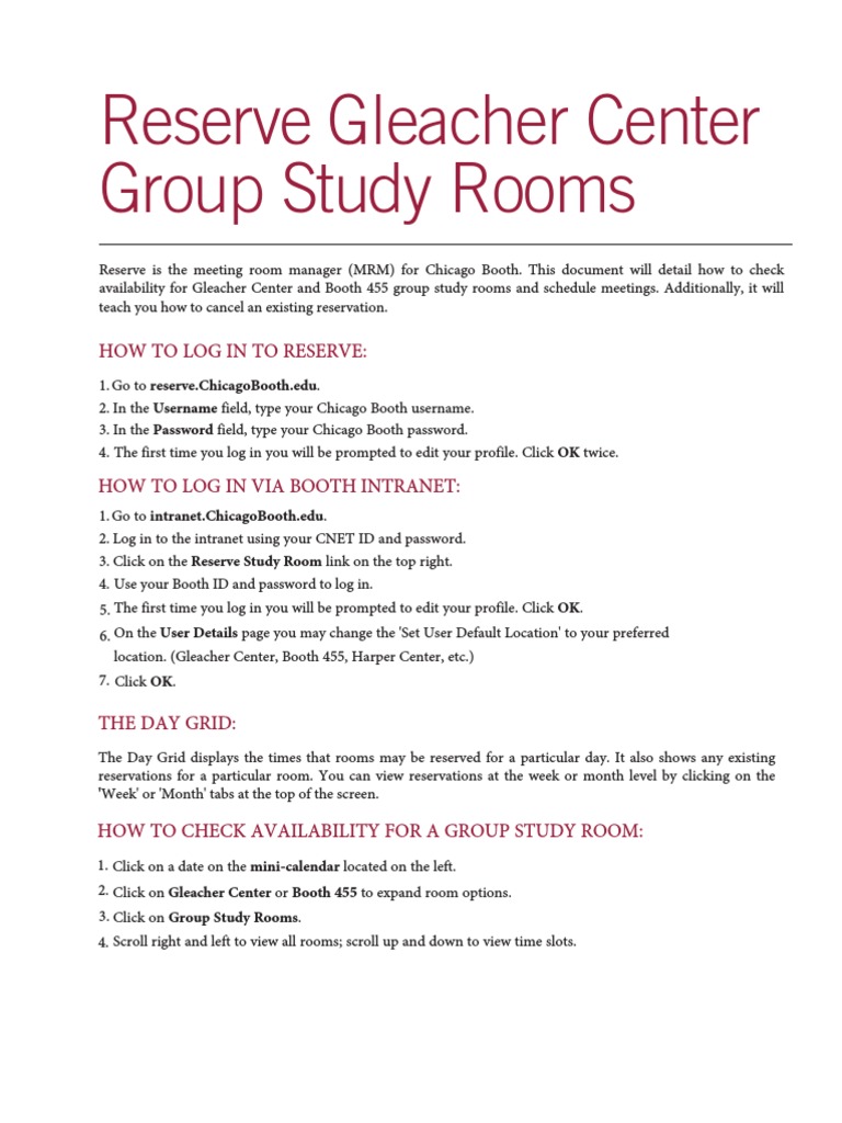 Study Room Reservations | PDF | Login | User (Computing)
