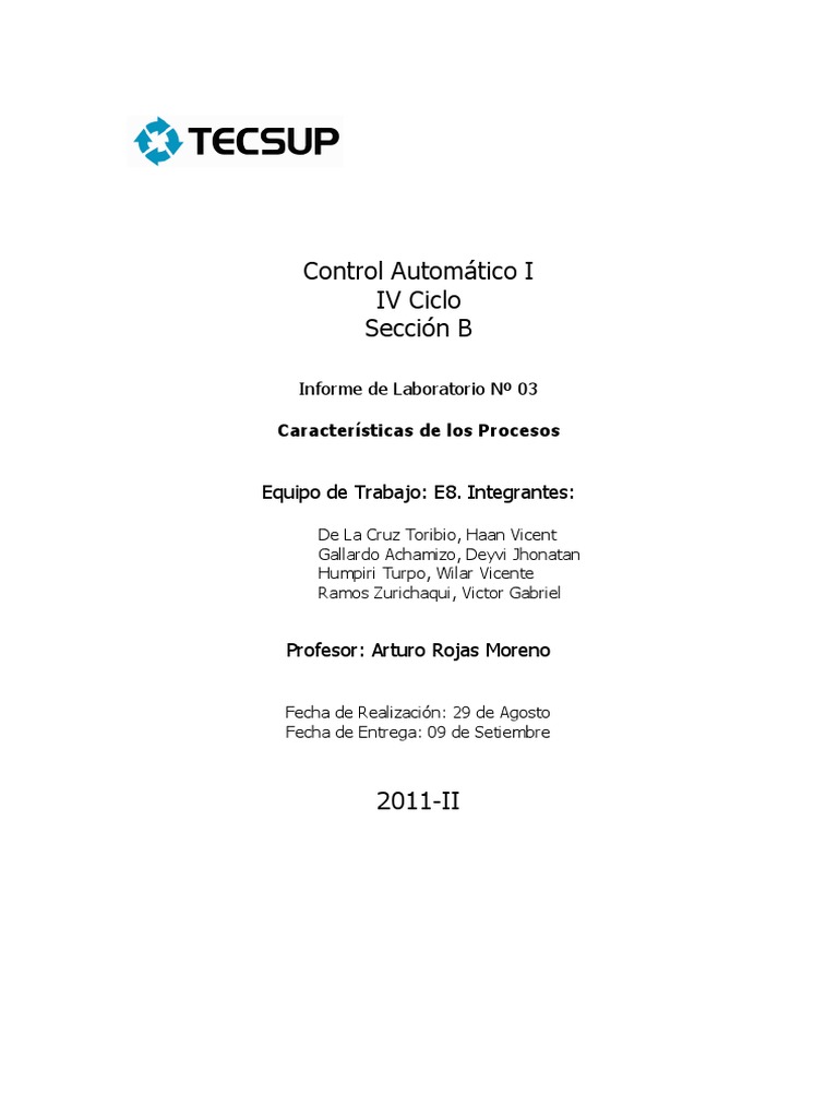 Informe Lab 3 Control | PDF | Sistema de control | Función (Matemáticas)